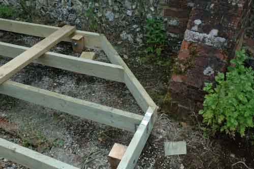Deck frame building.Decking Base Images and ideas DIY.
